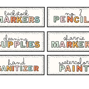 Groovy Boho Classroom Supply Labels - Etsy