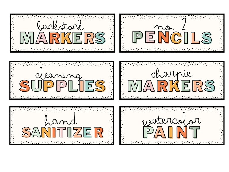 Groovy Boho Classroom Supply Labels - Etsy