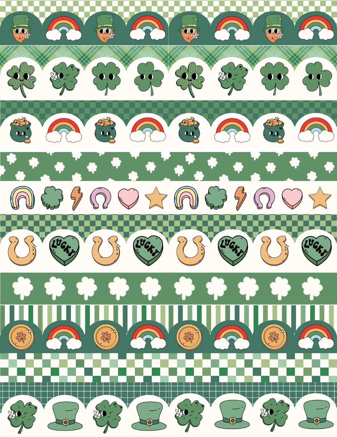 Groovy St. Patrick's Day Bulletin Board Borders - Etsy