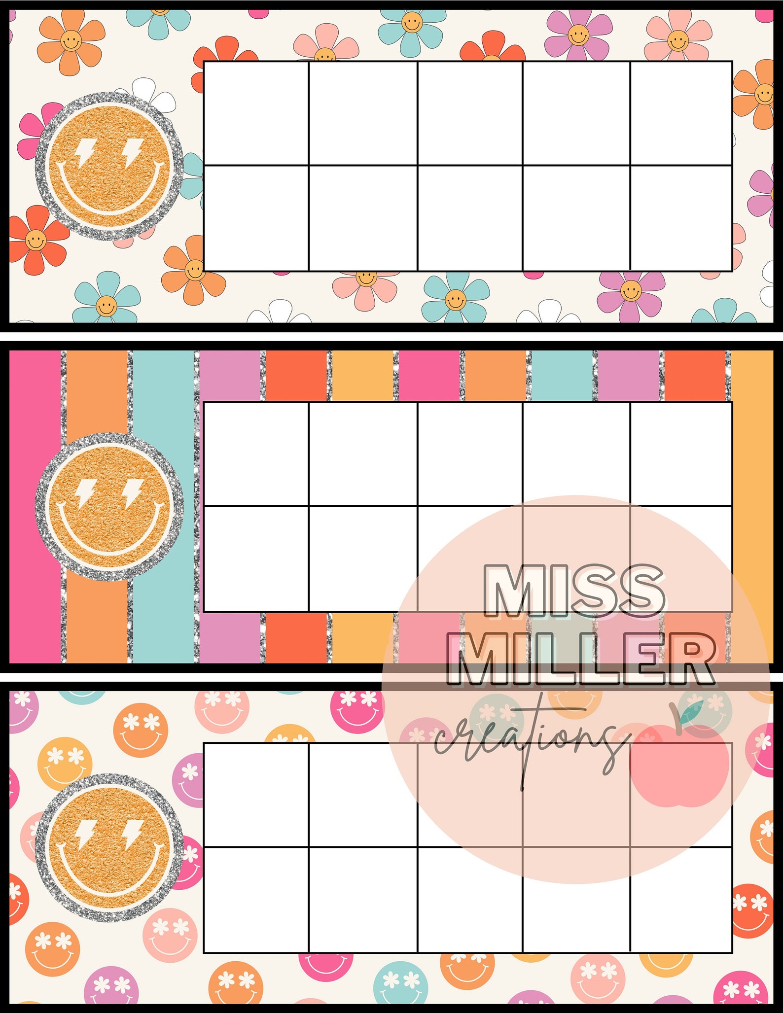 Groovy Glitter Math Classroom Displays [100 Chart, Ten Frames, Skip ...