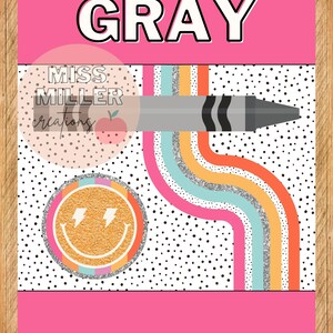Groovy Glitter Classroom Color Posters - Etsy