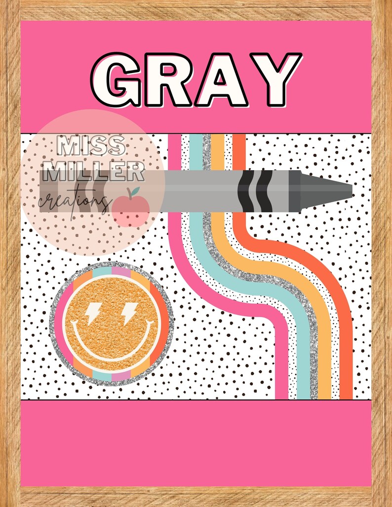Groovy Glitter Classroom Color Posters - Etsy