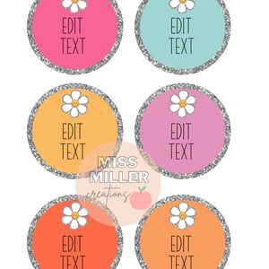 Groovy Glitter Classroom Labels [editable] - Etsy