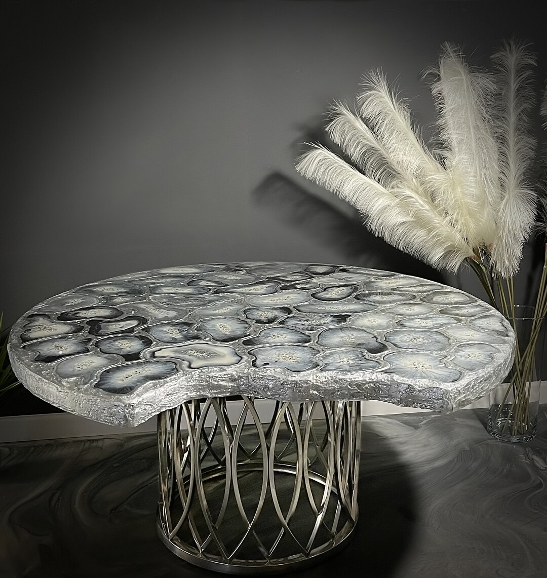 Agate Slice Resin Art Table - Etsy