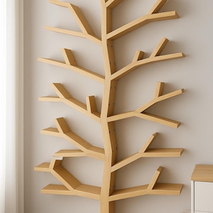 Rustic Tree Branch Bookshelf, Unique Wall Bookcase - Etsy
