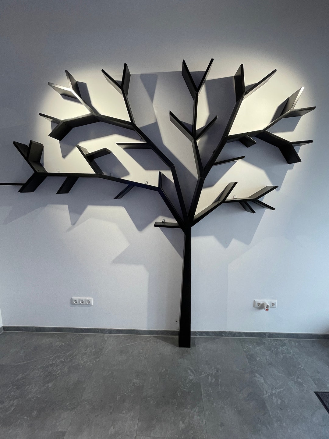 Treebookshelf, Rustic Bookcase, Production in Customised Sizes, Natural ...