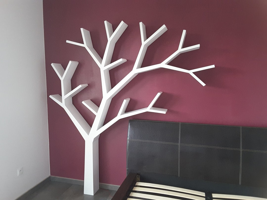 Decorative Wooden Tree Bookcases, Rustic Tree Branch Bookshelves, Book ...