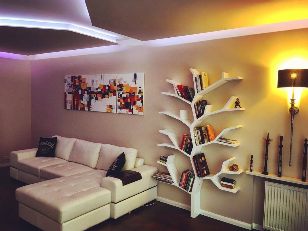 Tree Bookshelves, Tree Bookcase, Decorative Library, Wooden Book Stand ...