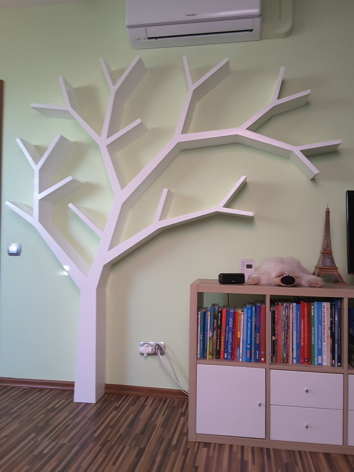 Live Edge Pine Tree Wall Bookcases Reclaimed Wood Tree - Etsy