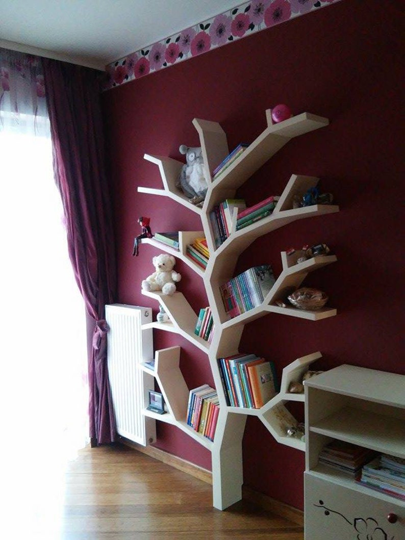 Tree Bookshelves, Tree Bookcase, Decorative Library, Wooden Book Stand ...