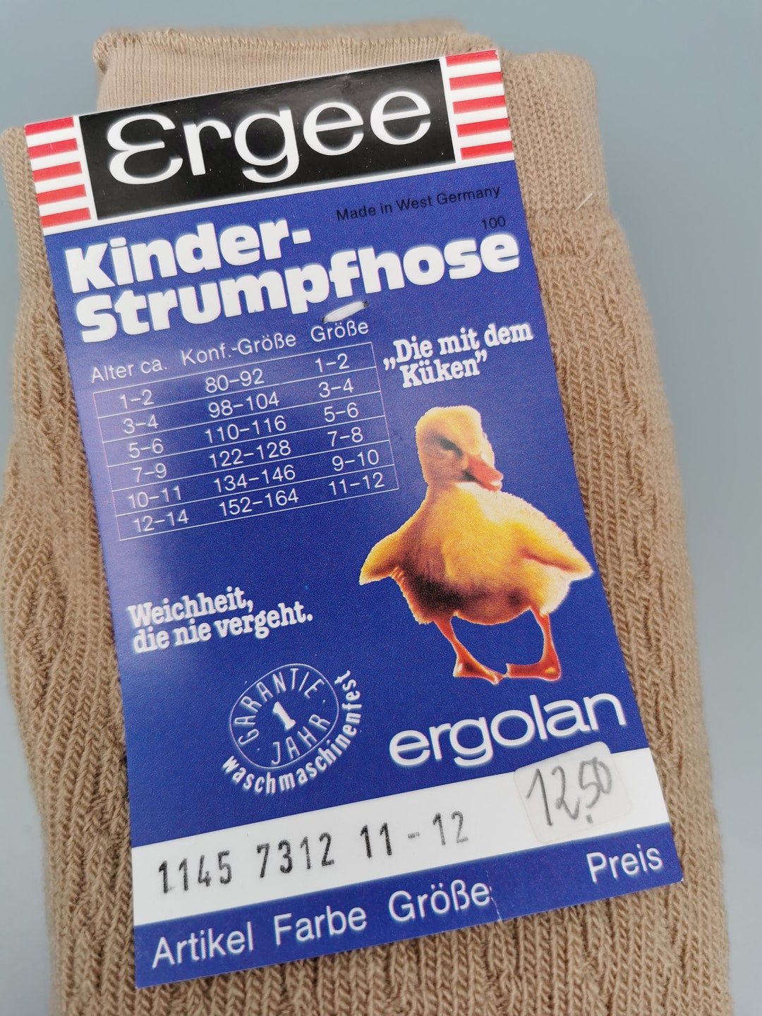 Original Ergee Ergolan Children's Winter Tights Vintage 70s NOS Unworn ...