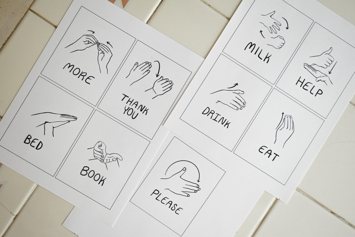 Printable ASL Baby Sign Language Flashcards (digital Download) - Etsy