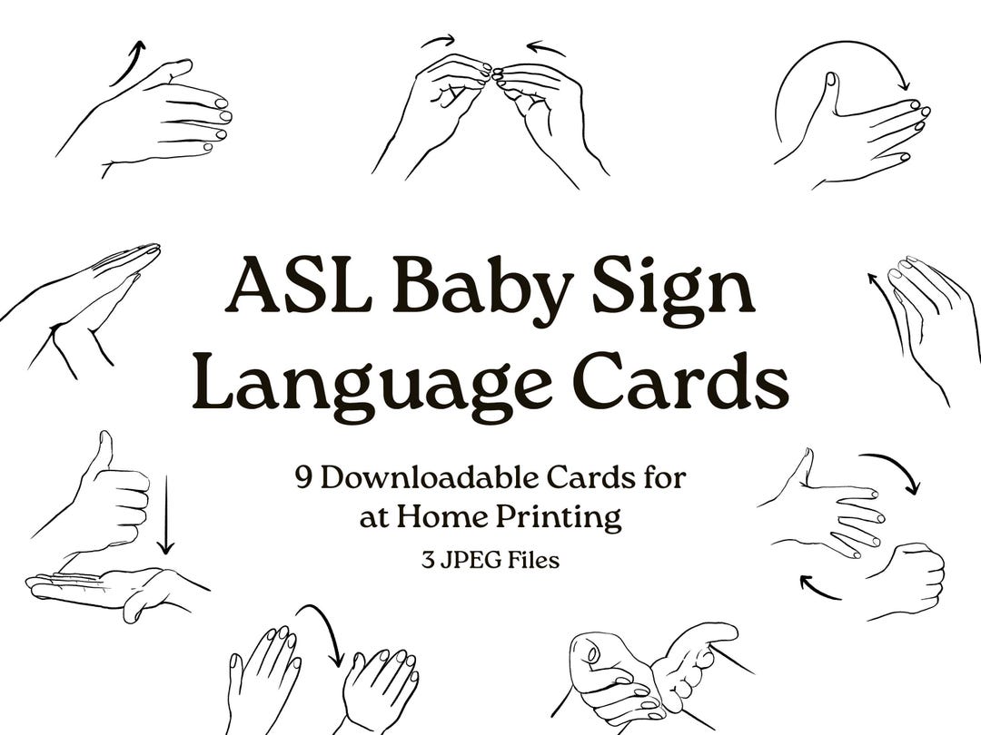 Printable ASL Baby Sign Language Cards - Early Learning Digital ...
