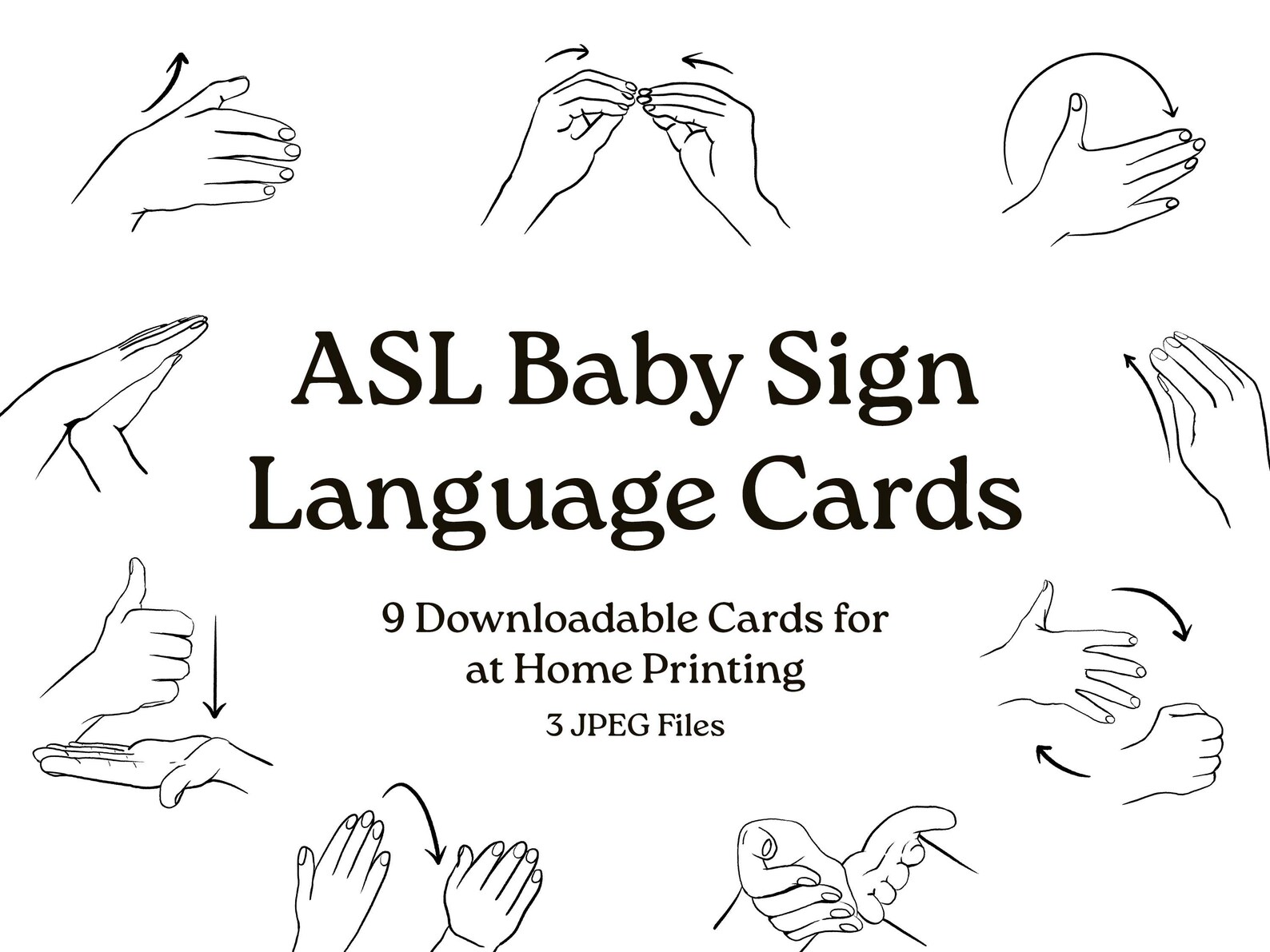 Printable ASL Baby Sign Language Flashcards (digital Download) - Etsy