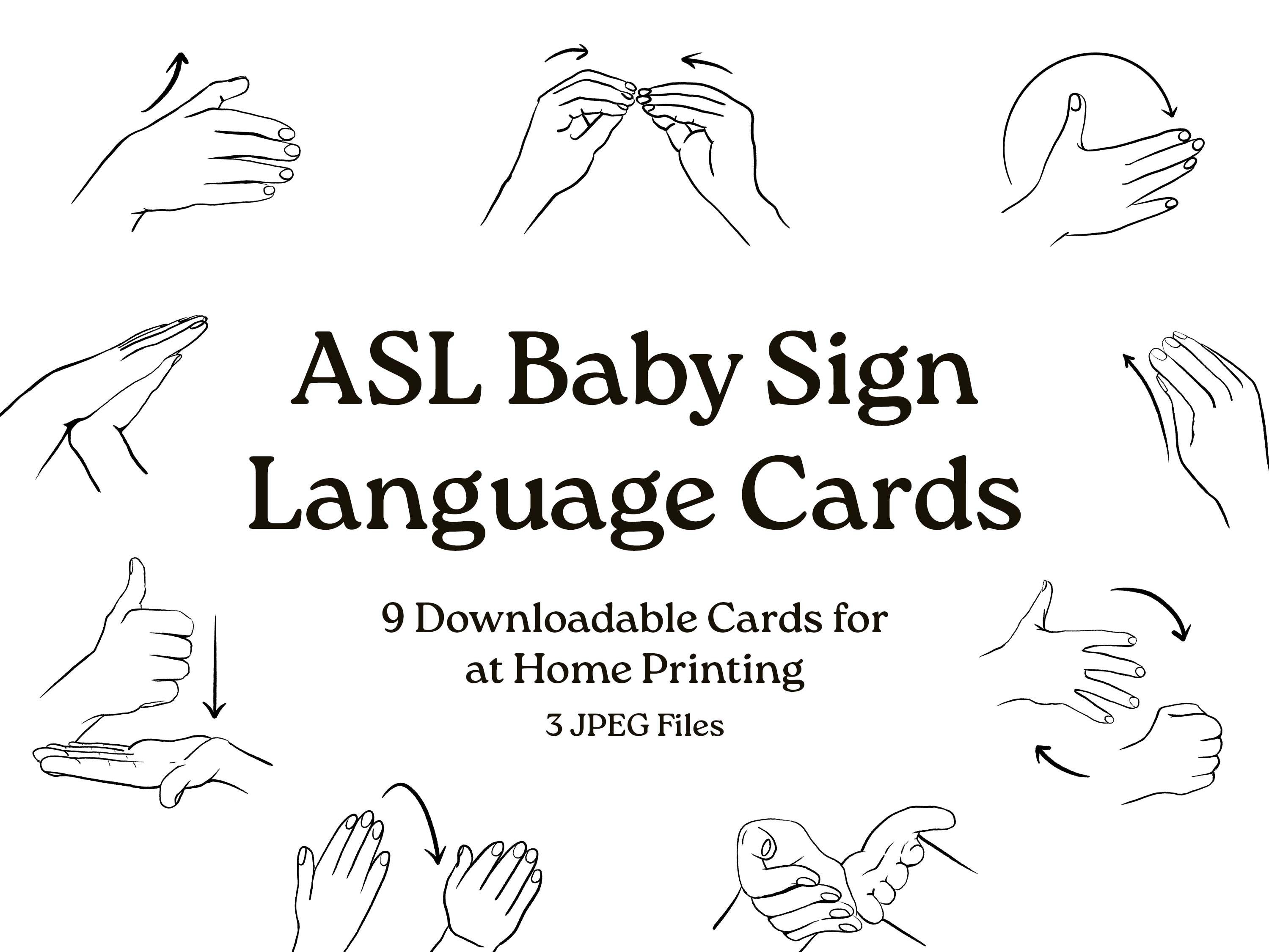 Printable ASL Baby Sign Language Cards - Early Learning Digital ...