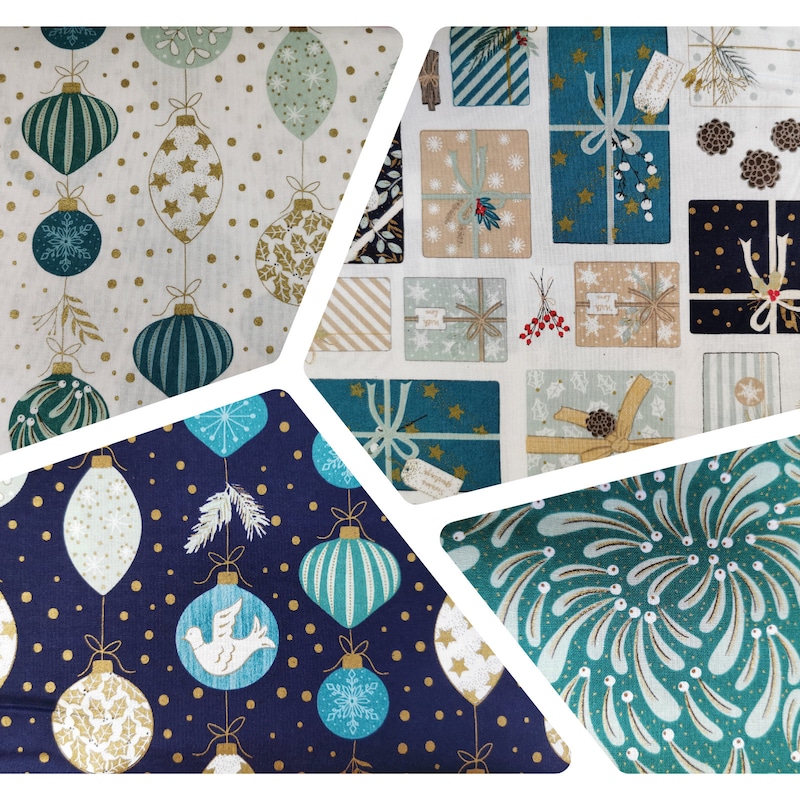 Teal Fabric by Agf - Etsy UK