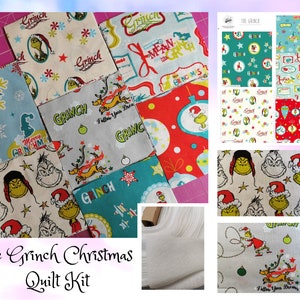 The Grinch Christmas Fabric Charm Pack Quilt Kit All Materials Needed to Make a Baby Quilt Charm ...