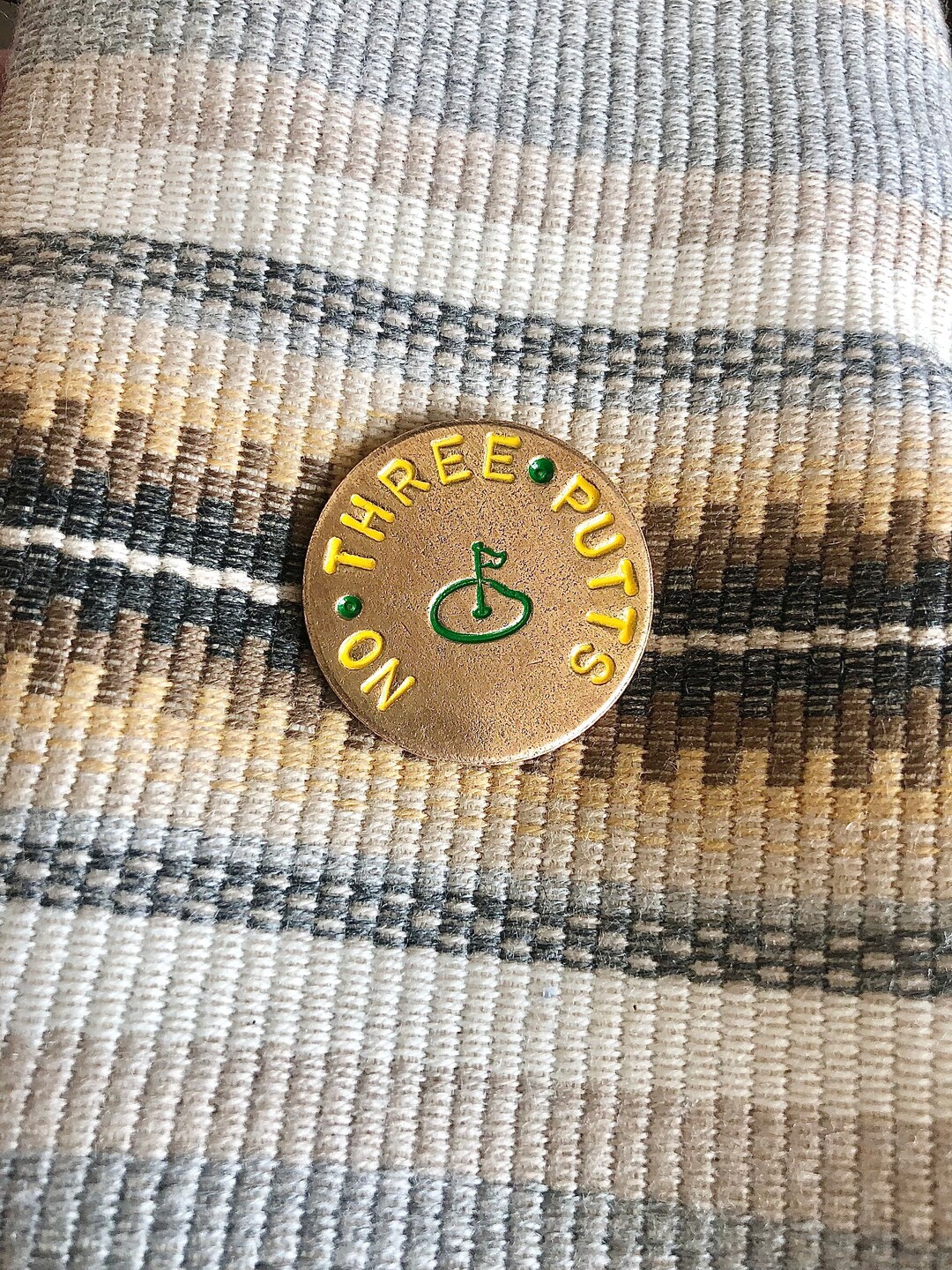 Bronze Golf Ball Marker- No Three Putts- Hand Stamped *FREE SHIPPING ...