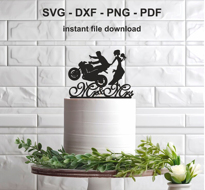 Wedding Motorcycle Topper Png Dxf Pdf Svg - Etsy