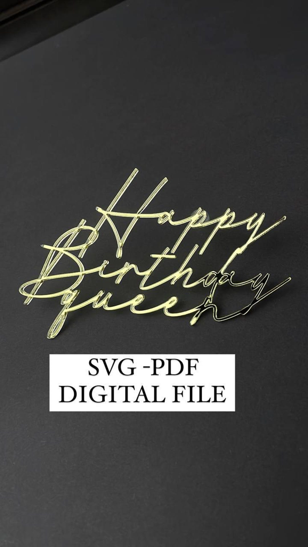 Happy Birthday Queen Svg , Topper Queen Svg , Pdf Lazer Cutting - Etsy