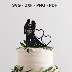 Cake Topper Wedding DXF PNG SVG Pdf - Etsy