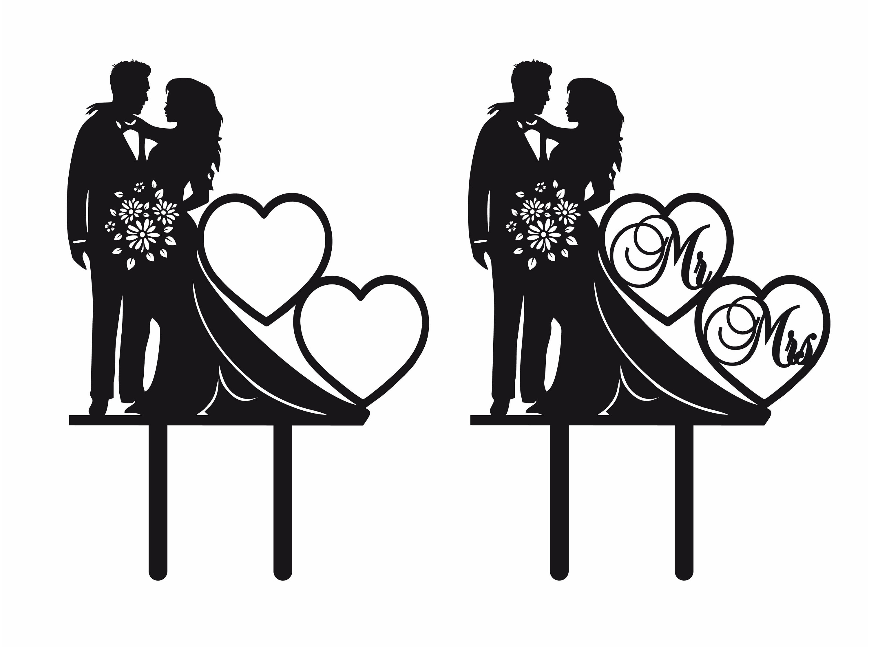 Cake Topper Wedding DXF PNG SVG Pdf - Etsy