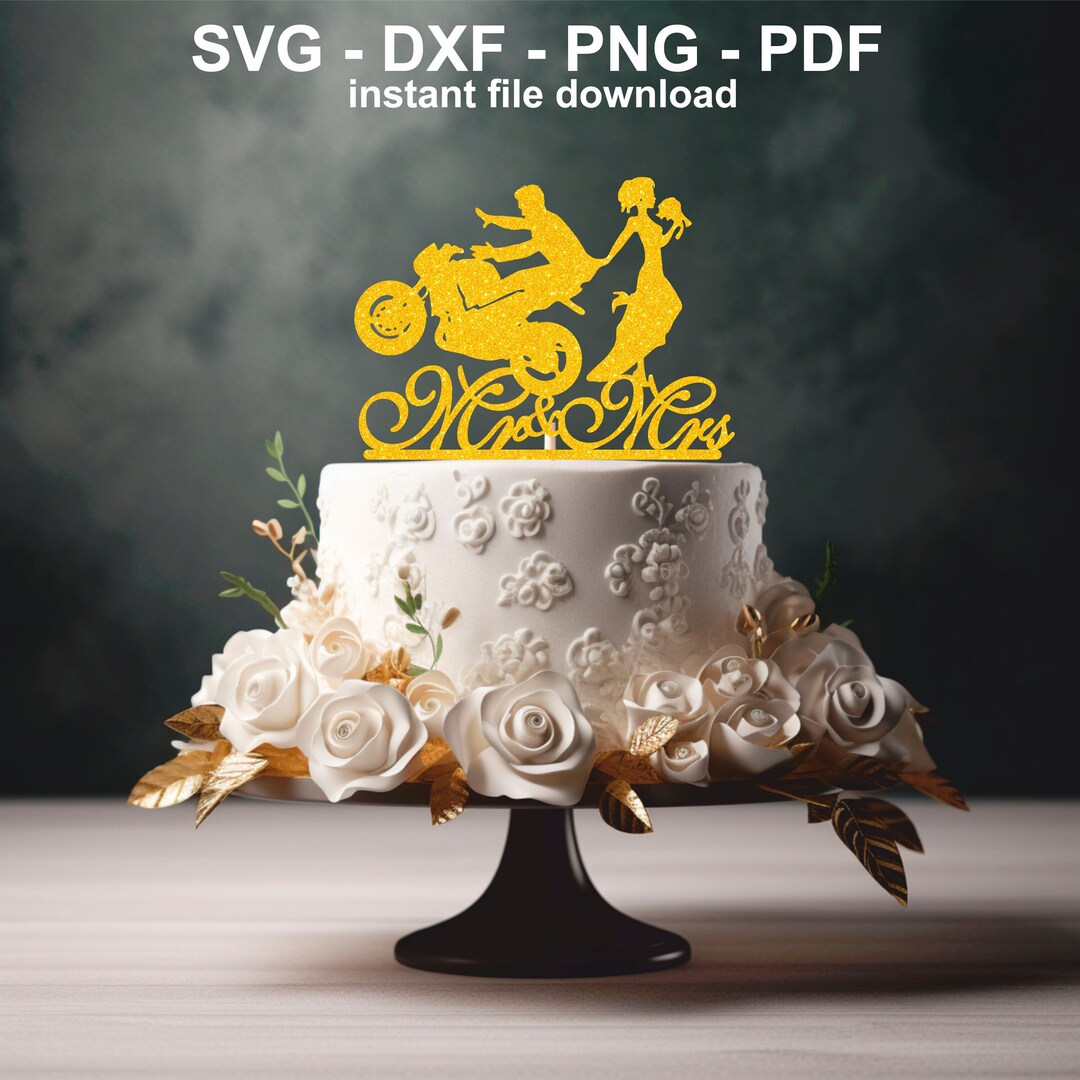 Wedding Motorcycle Topper Png Dxf Pdf Svg - Etsy