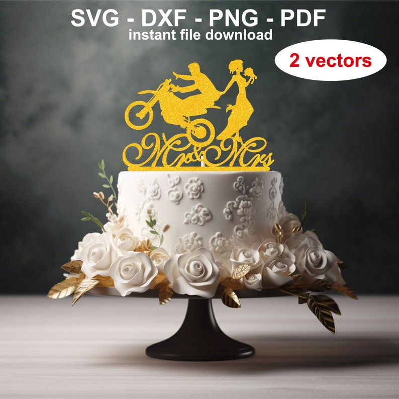Motocross Bike Wedding Topper Png Dxf Pdf Svg - Etsy