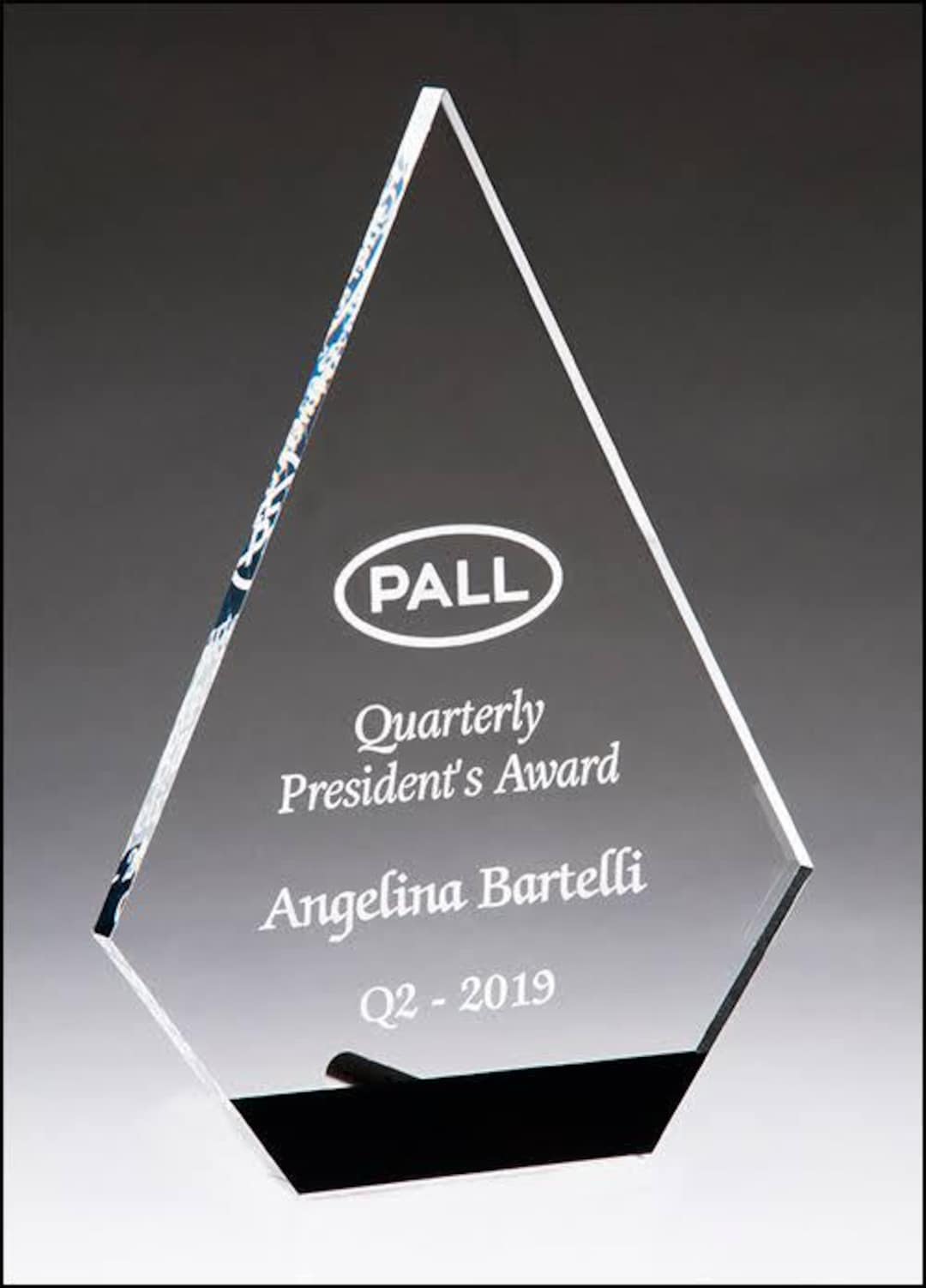 Diamond Series Clear Acrylic Award With Black Accent & Silver Post ...