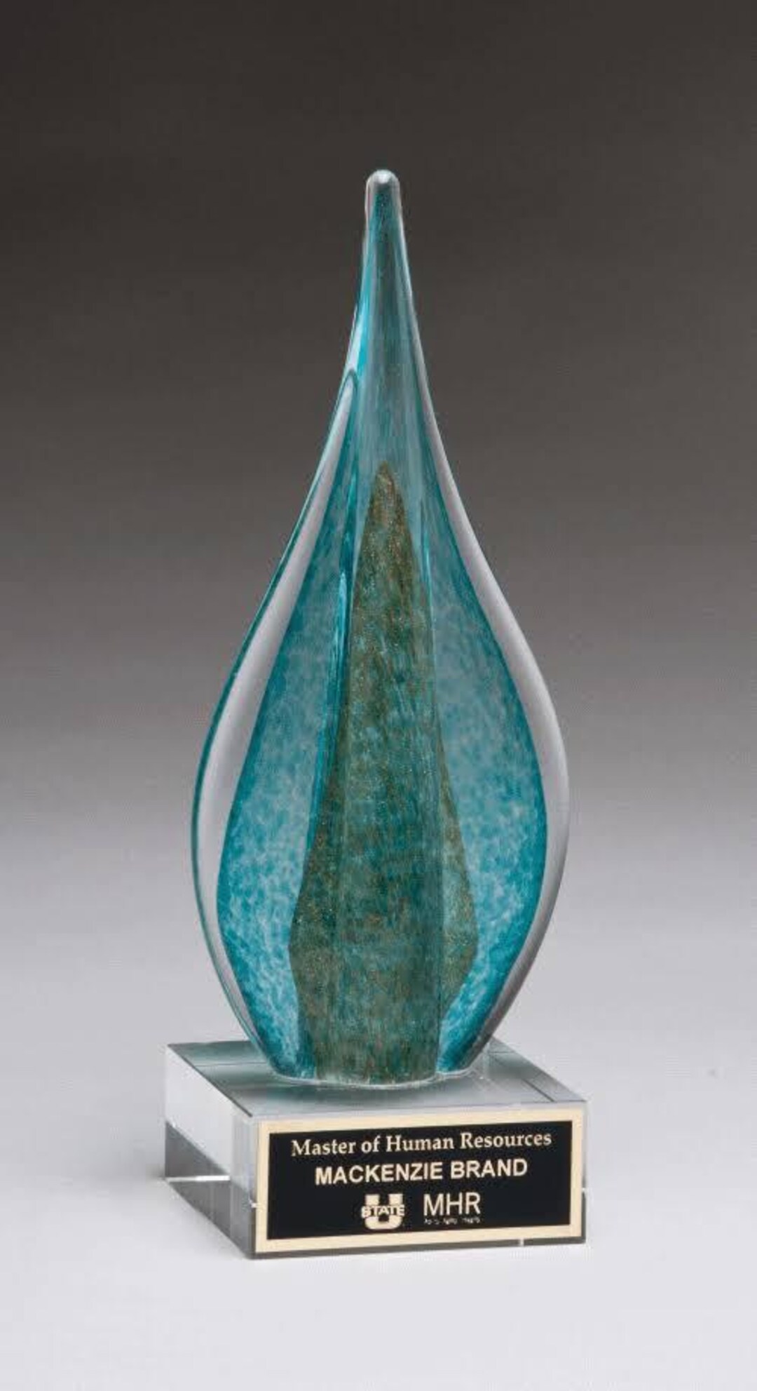Flame-shaped Art Glass Award – Customizable Trophy for Recognition ...