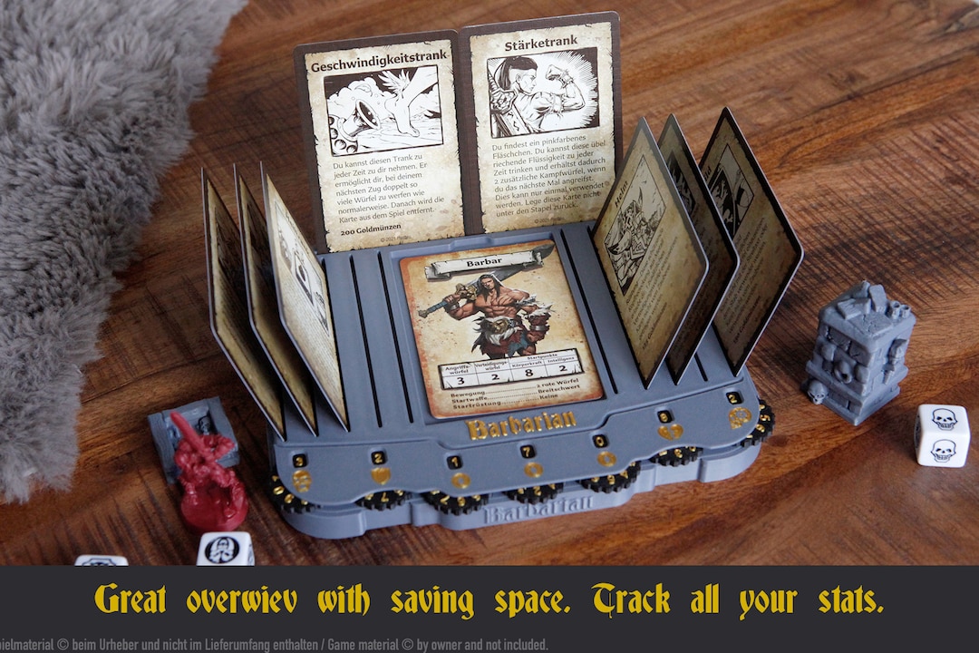 Heroquest Hero Dashboard - Spieler/player Board With Storage Solution ...