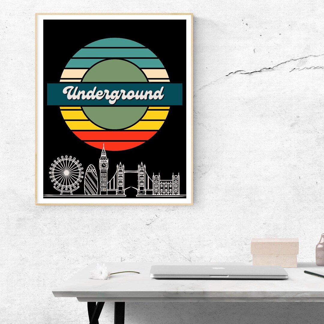London Underground Art,london Skyline Art,london Colorful Art,london ...