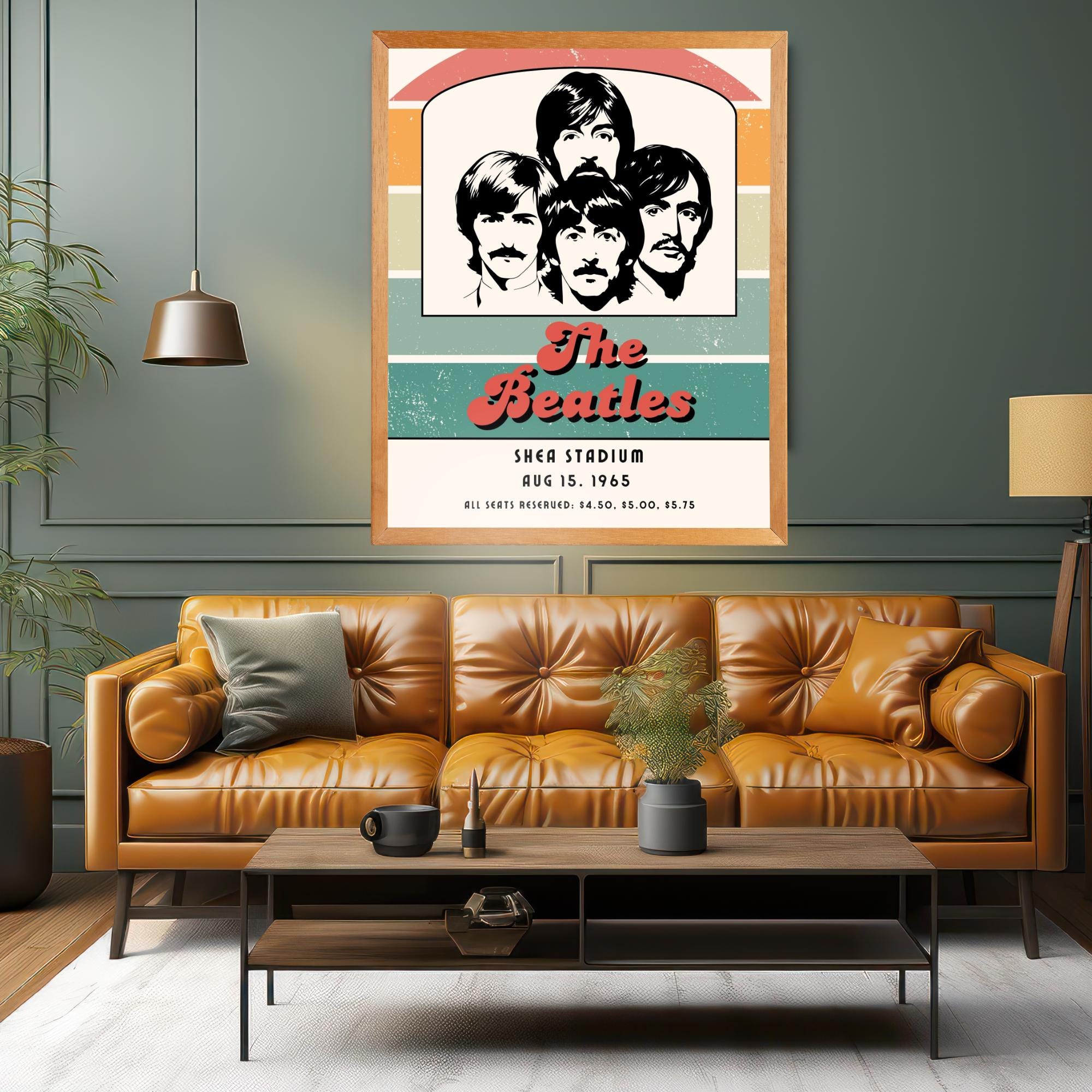 Retro Beatles Concert Art Poster, Shea Stadium 1965 (digital Download ...