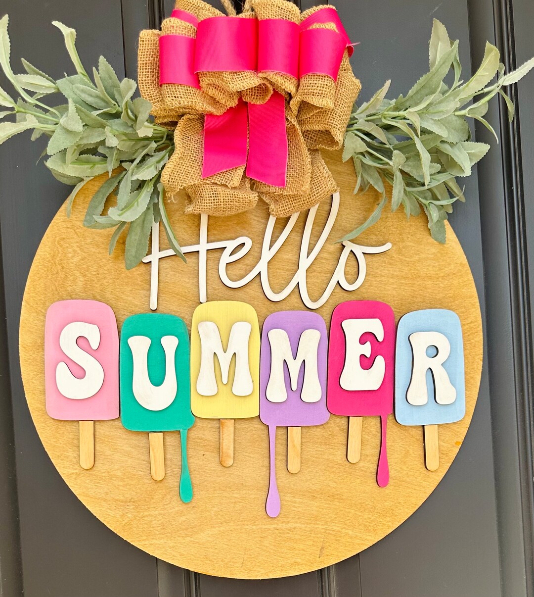 Hello Summer Door Hanger, Welcome Sign, Summer Decor, Door Hanger ...