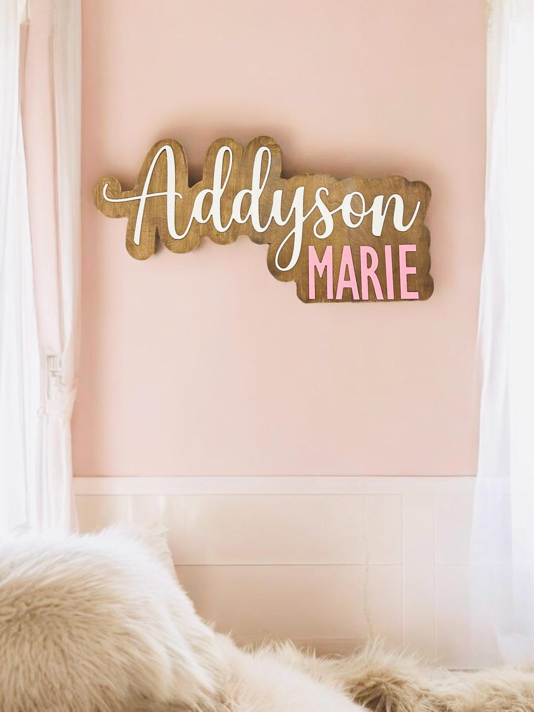 Nursery Name Sign, Laser Cut Sign, Large Name Sign, Large Wood Name ...