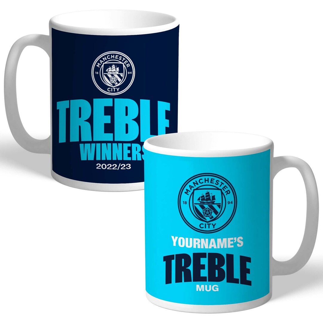 Personalised Manchester City Treble Winners Name Mug - Official ...