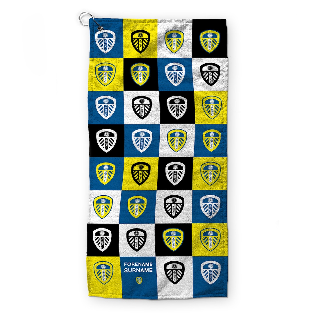 Personalised Leeds United Chequered Golf Towel - Official Licensed ...