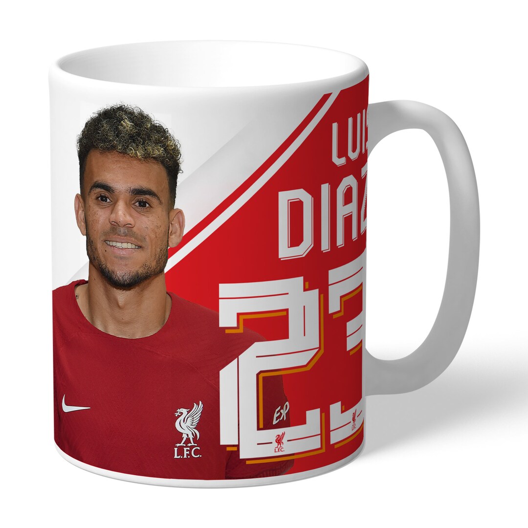 Personalised Liverpool Fc Luis Diaz Autograph Mug - Official Licensed ...