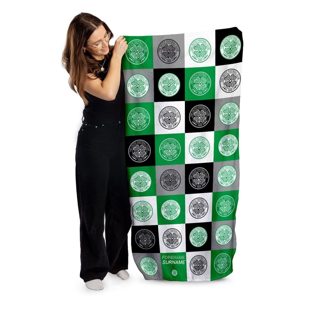 Personalised Celtic Chequered Beach Towel - Officially Licensed ...