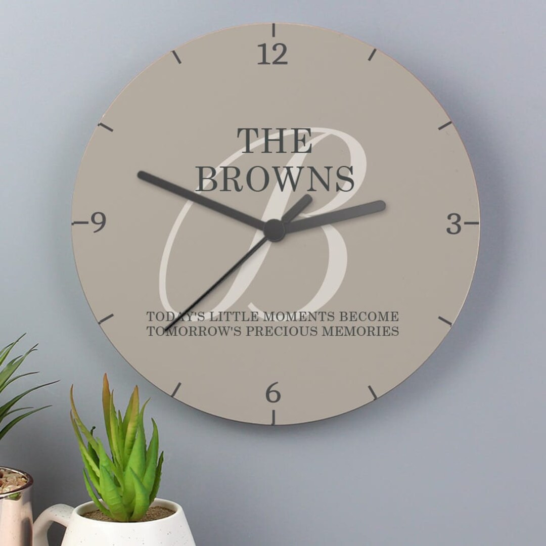 Personalised Family Wooden Clock | Personalised Home Gift - Etsy