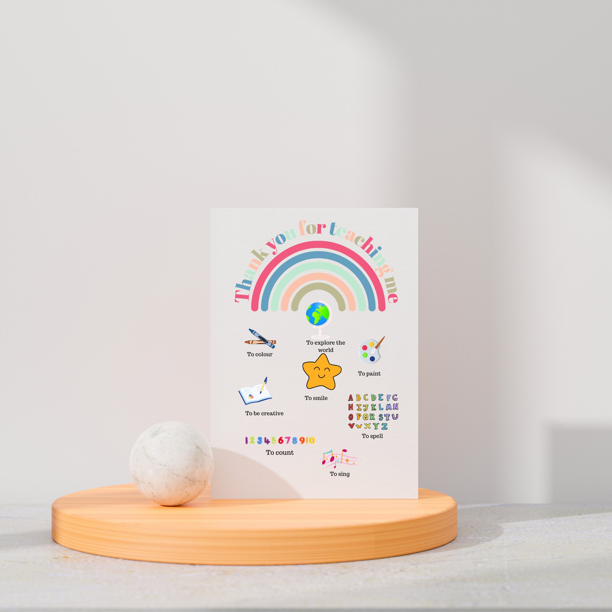 Teacher Thank You Card Boho Rainbow Teacher Thank You Card - Etsy
