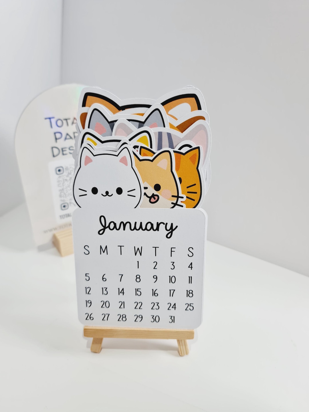 Kawaii Cats Calendar | Cat Lovers Desk Calendar | Mini Calendar With a ...