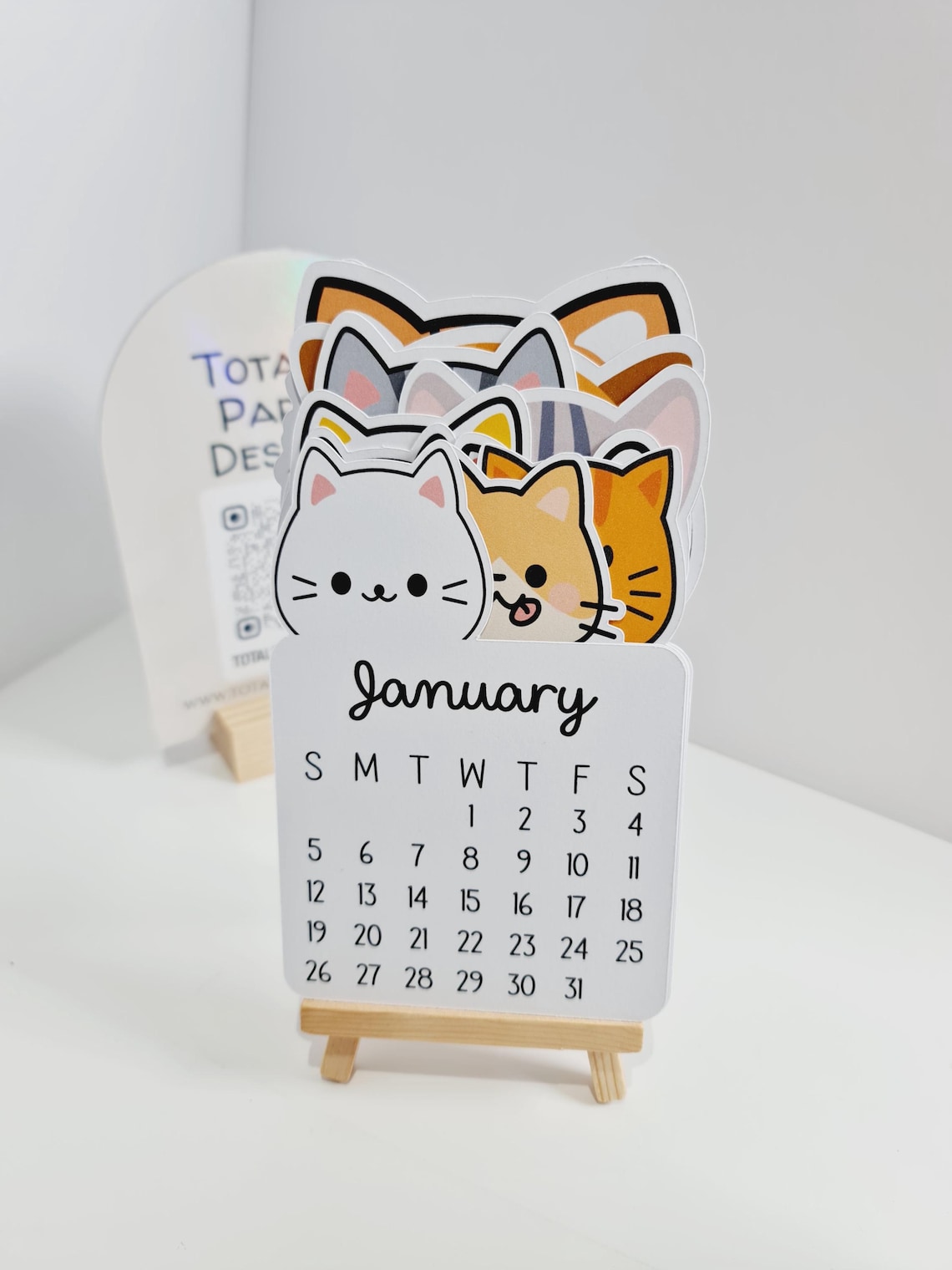 Kawaii Cats Calendar | Cat Lovers Desk Calendar | Mini Calendar With a ...