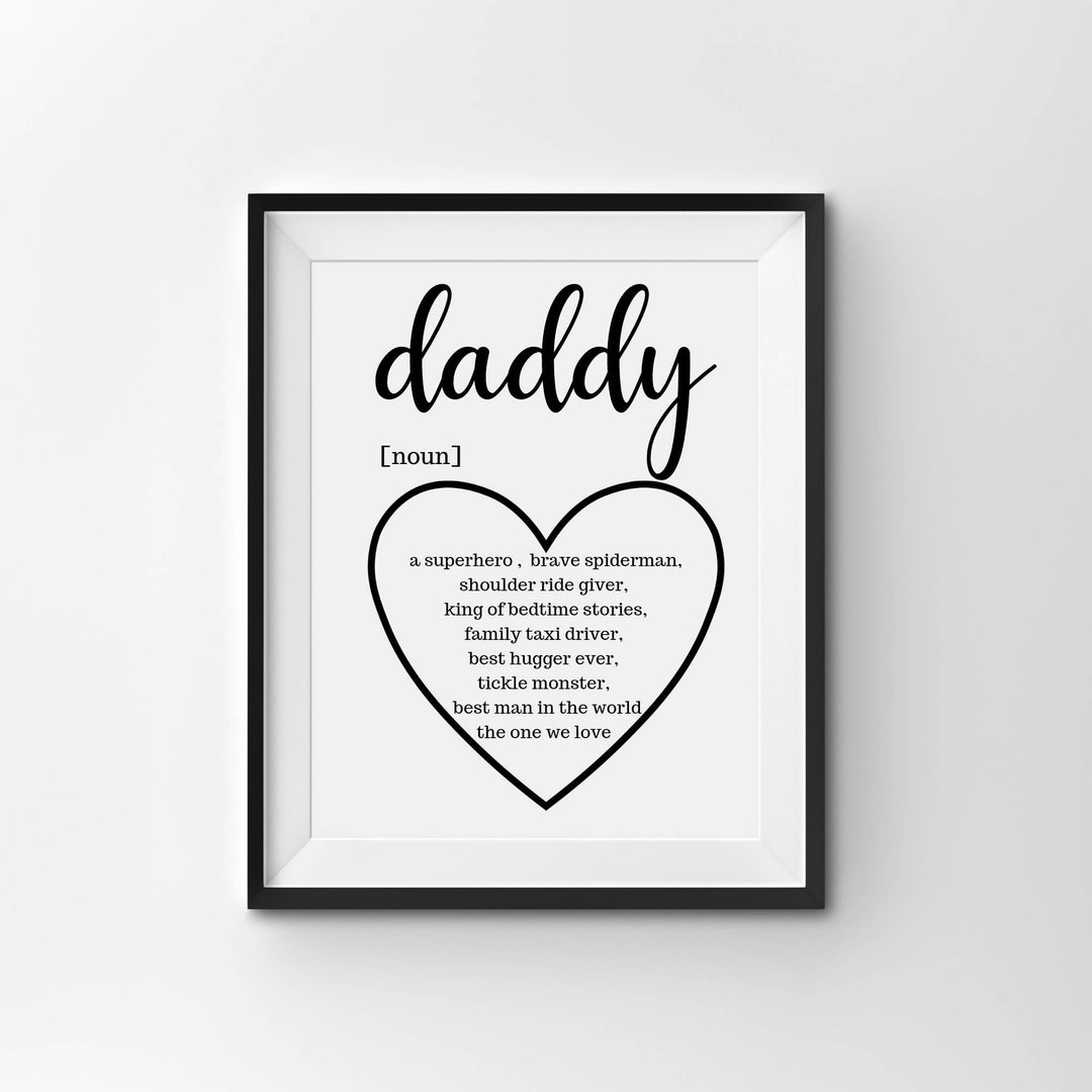 Daddy Definition Frame Print | Wall Art | Mancave Wall Art | Wall Art ...