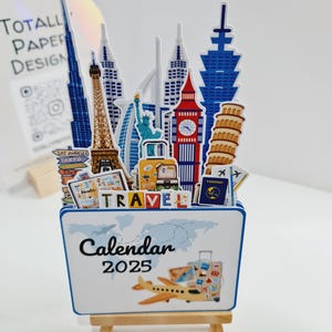 Travel World Tour Calendar | Adventure Desk Calendar | Luggage Mini ...
