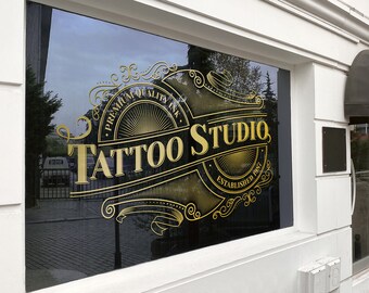 Tattoo Shop Wall Decal Tattoo Studio Sign Logo Wall Stickers Custom ...