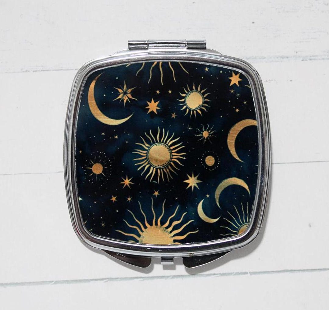 Celestial Pattern Compact Mirror: Double Sided Makeup Mirror - Etsy