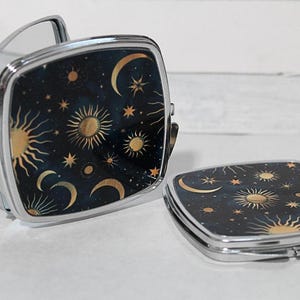 Celestial Pattern Compact Mirror: Double Sided Makeup Mirror - Etsy