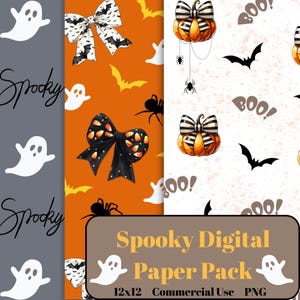 Spooky Season Digital Paper Pack, Halloween Backgrounds, Halloween ...