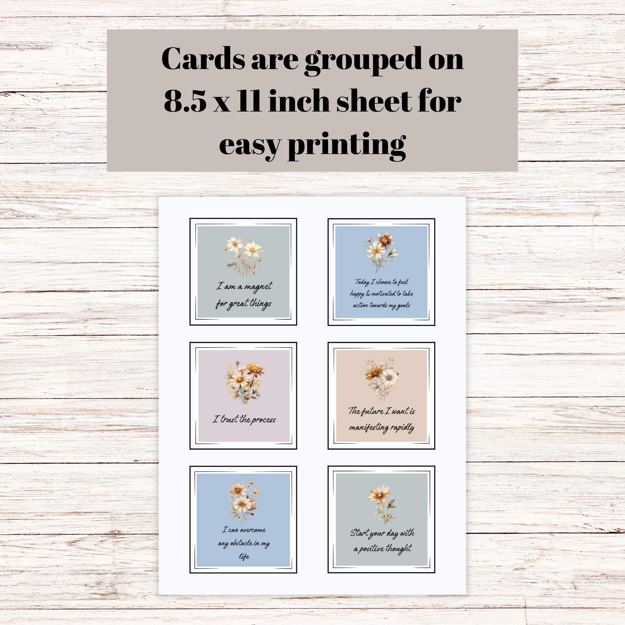 Floral Affirmation Cards, Daily Affirmation Cards, Printable ...